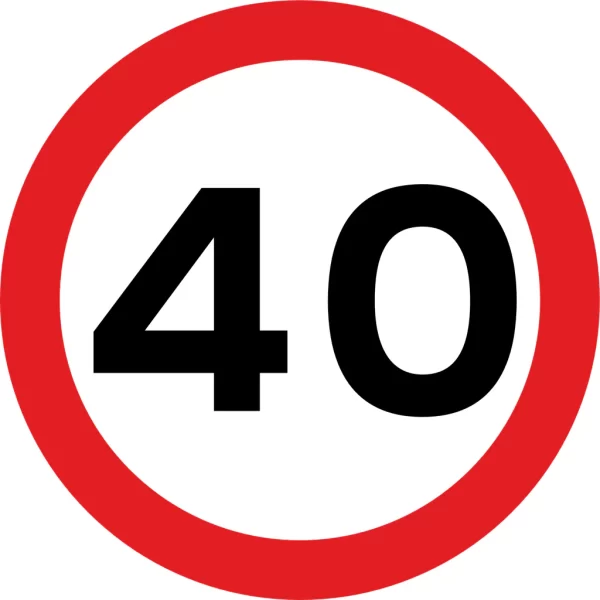 40km Speed Limit road sign (R201) 40 - Alchemy Trading Group