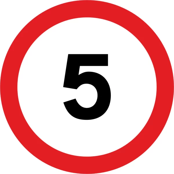 5km Speed Limit road sign (R201) 5 - Alchemy Trading Group